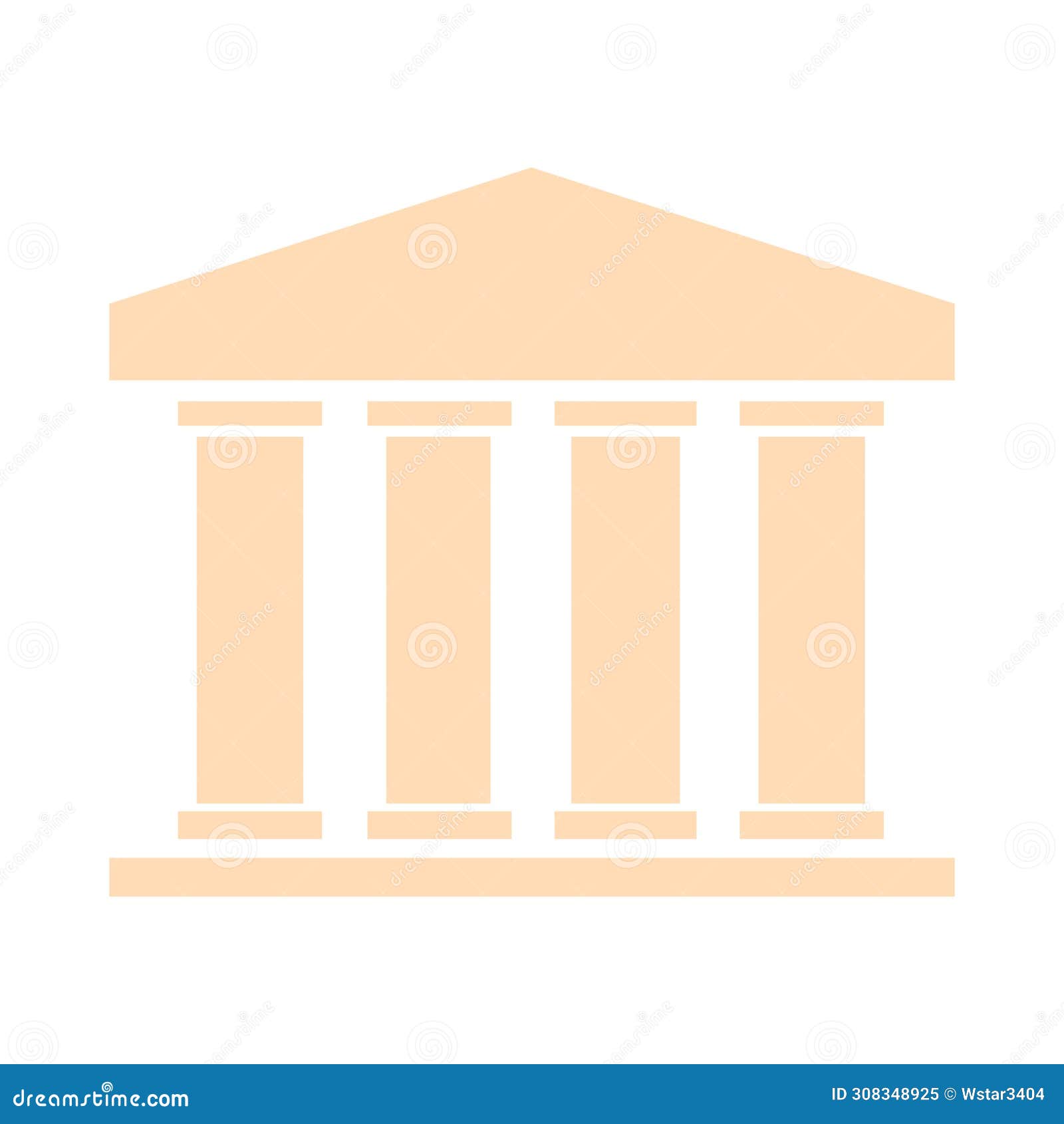 Greek Temple Icon stock vector. Illustration of institution - 308348925