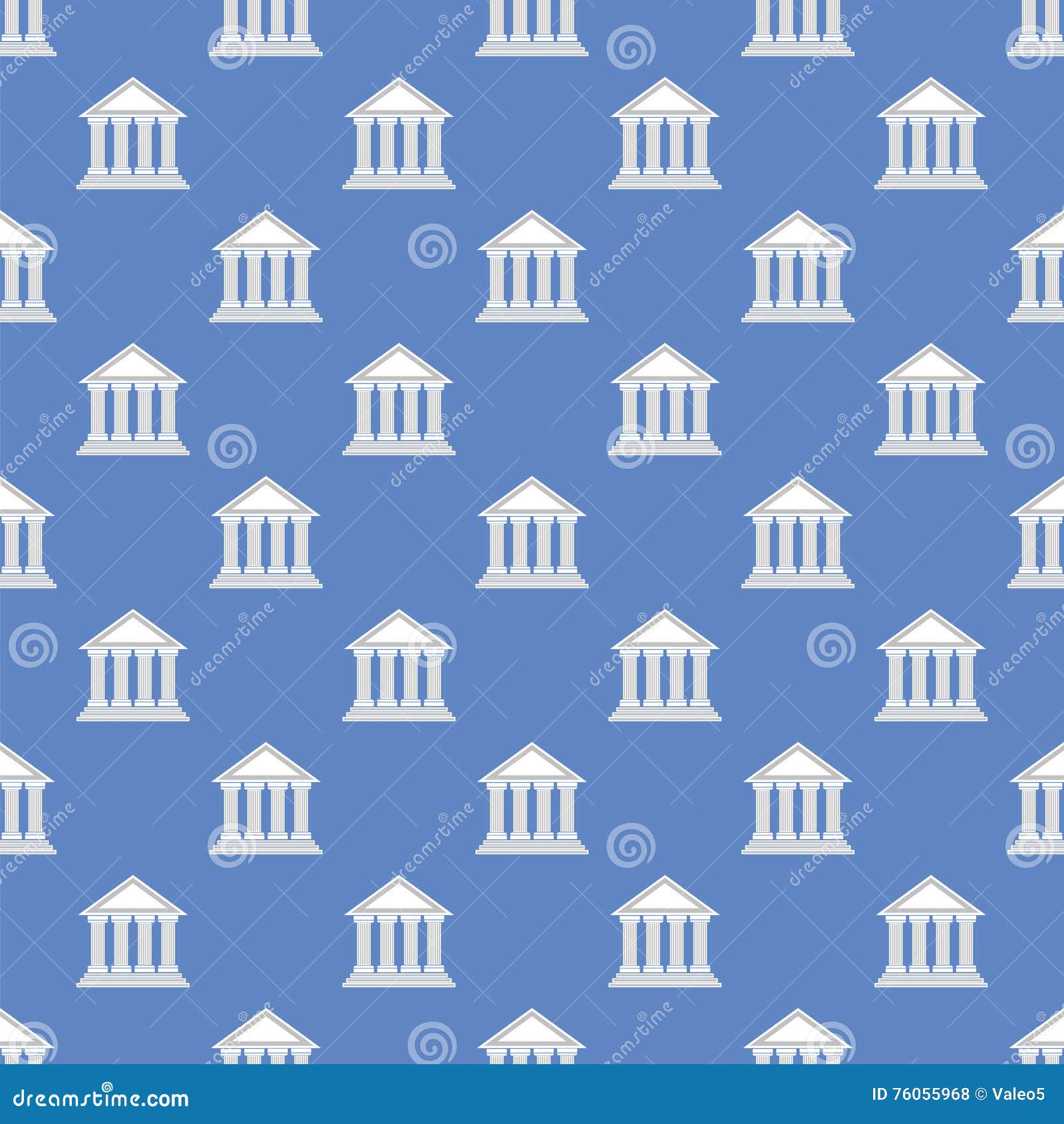 Greek Temple Icon Seamless Pattern Stock Vector - Illustration of ...