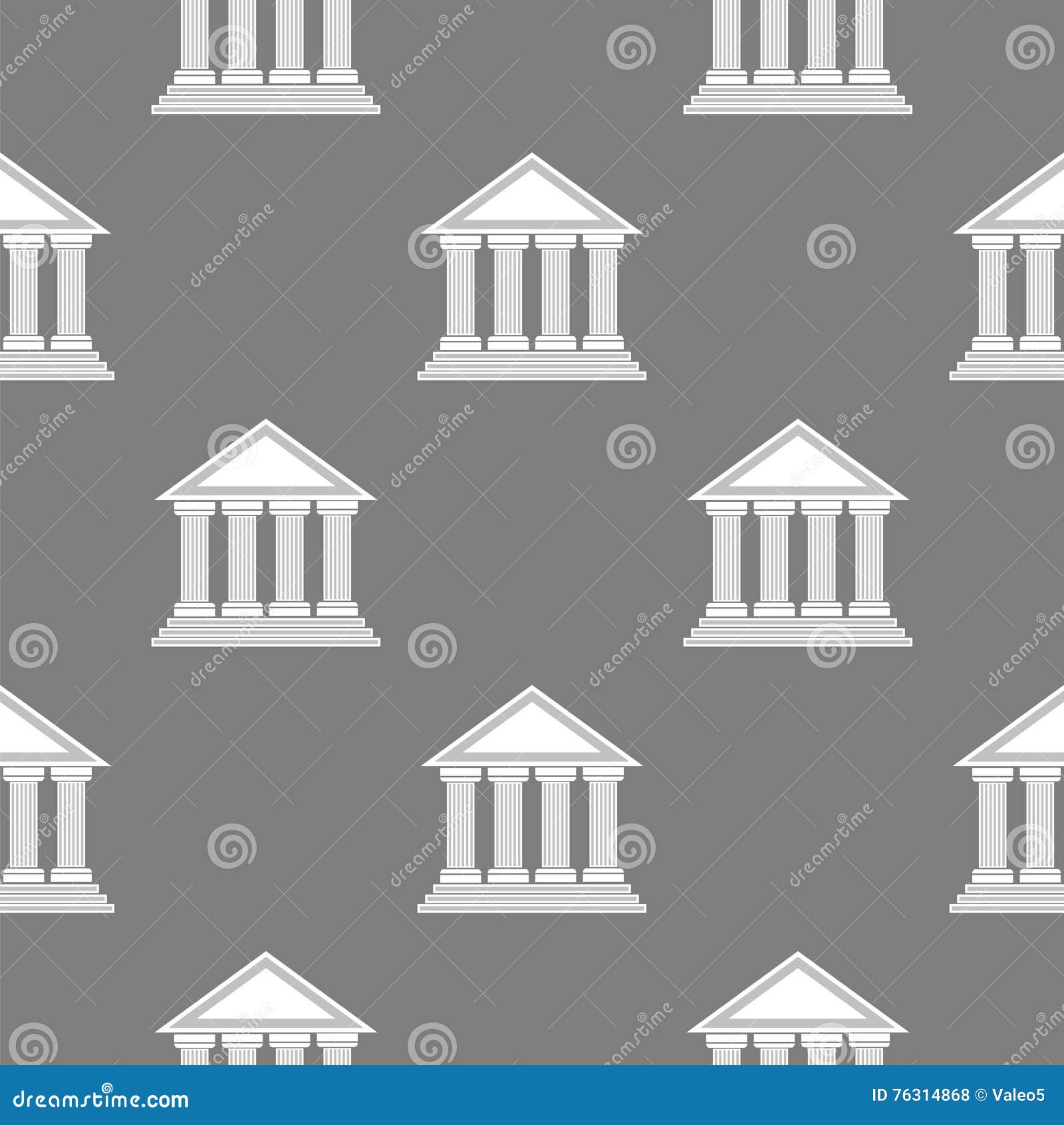 Greek Temple Icon Seamless Pattern Stock Illustration - Illustration of ...