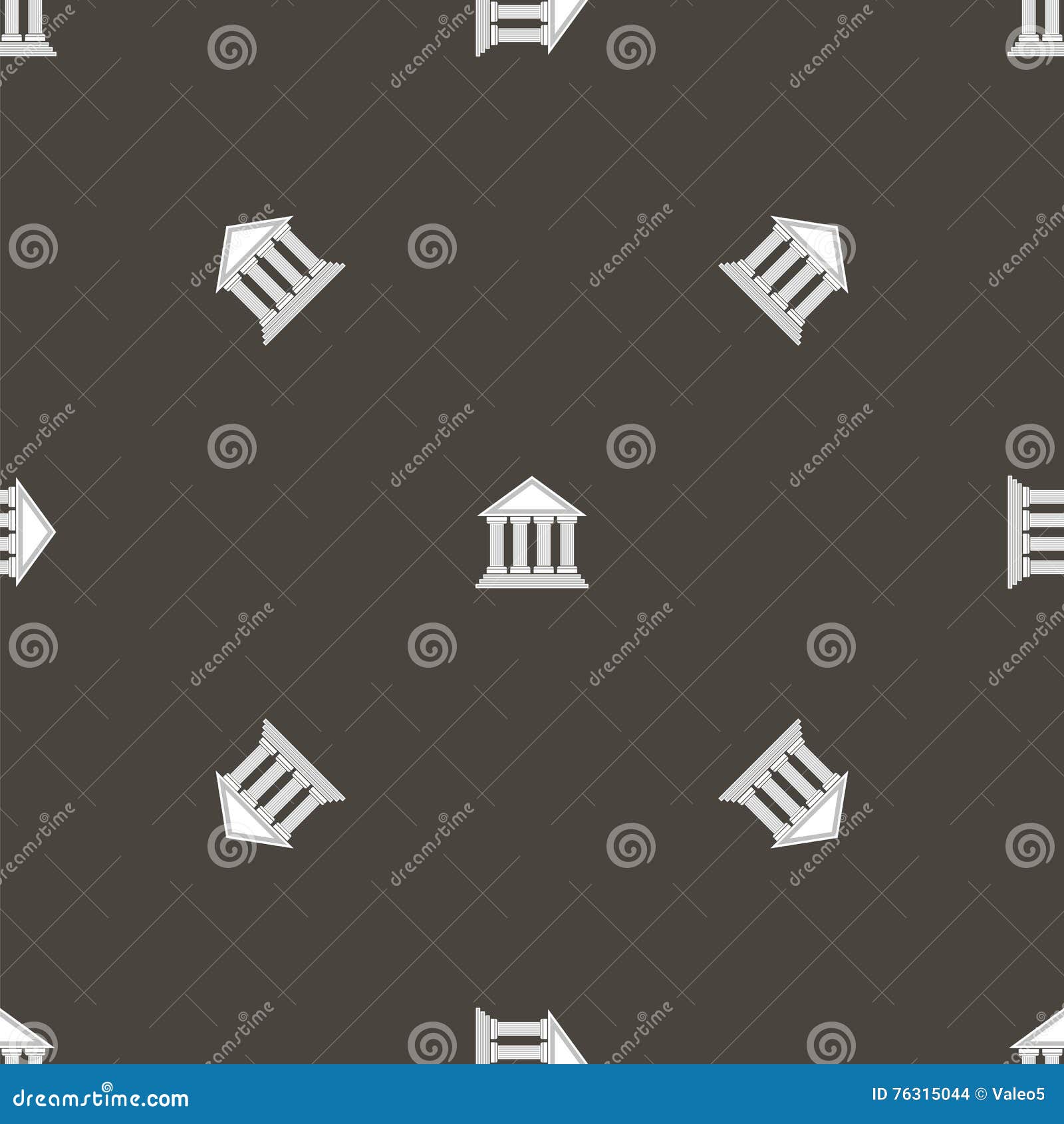 Greek Temple Icon Seamless Pattern Stock Illustration - Illustration of ...