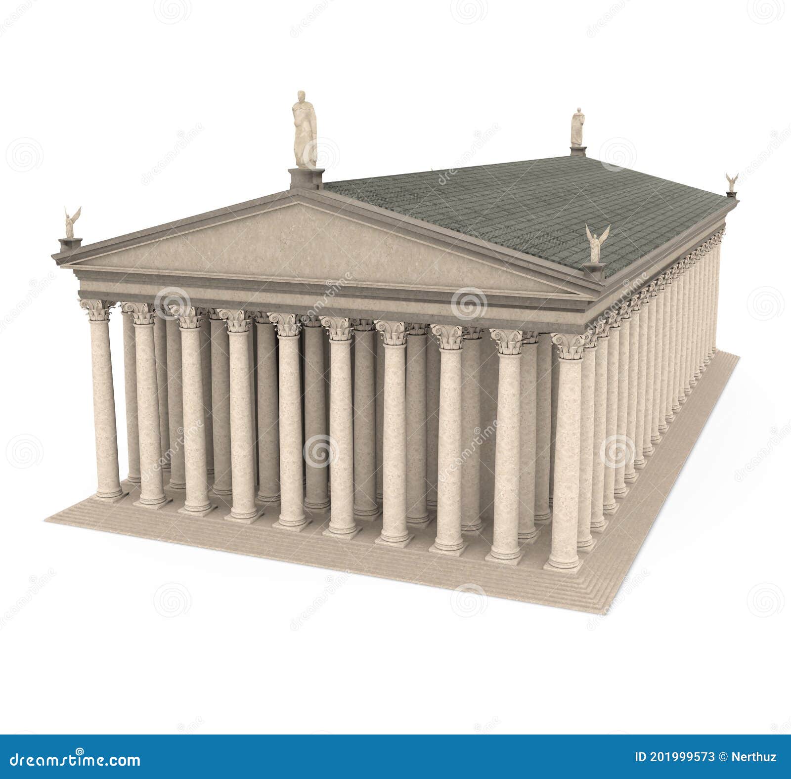Greek Temple Isolated stock illustration. Illustration of parthenon ...