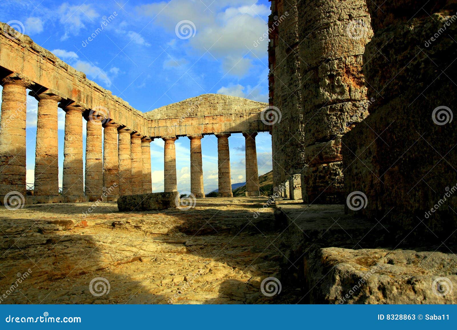 Greek Temple Ruins, Island of Sicily Stock Image - Image of antique ...