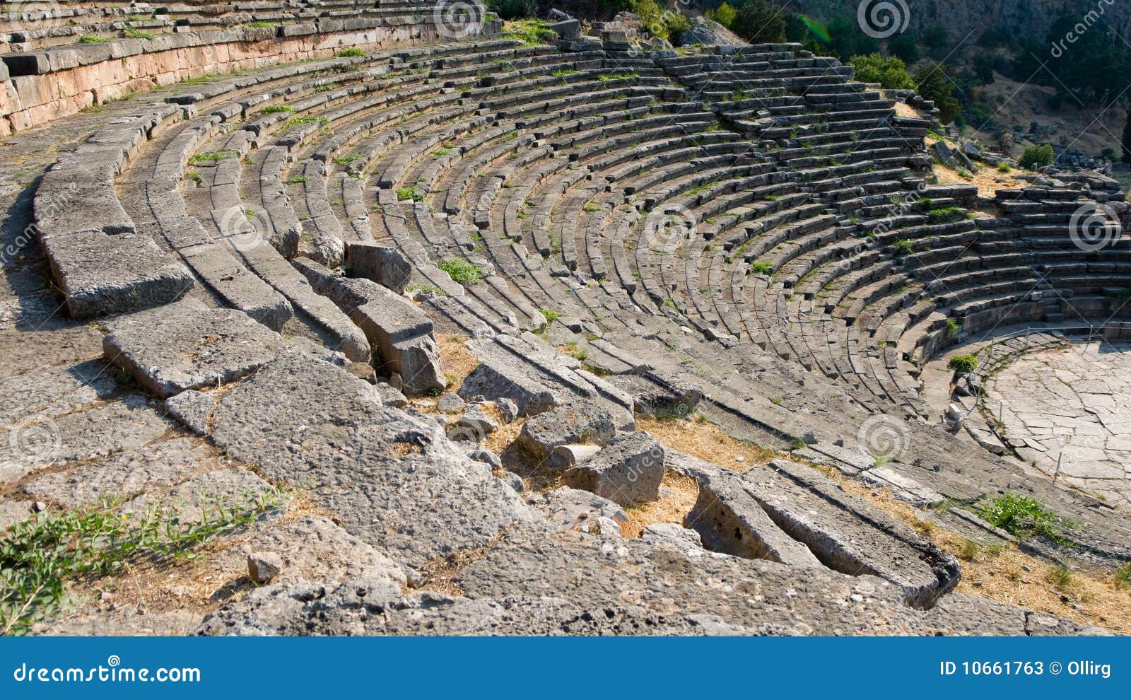 Greek Theatre in Delphi stock image. Image of grecian - 10661763