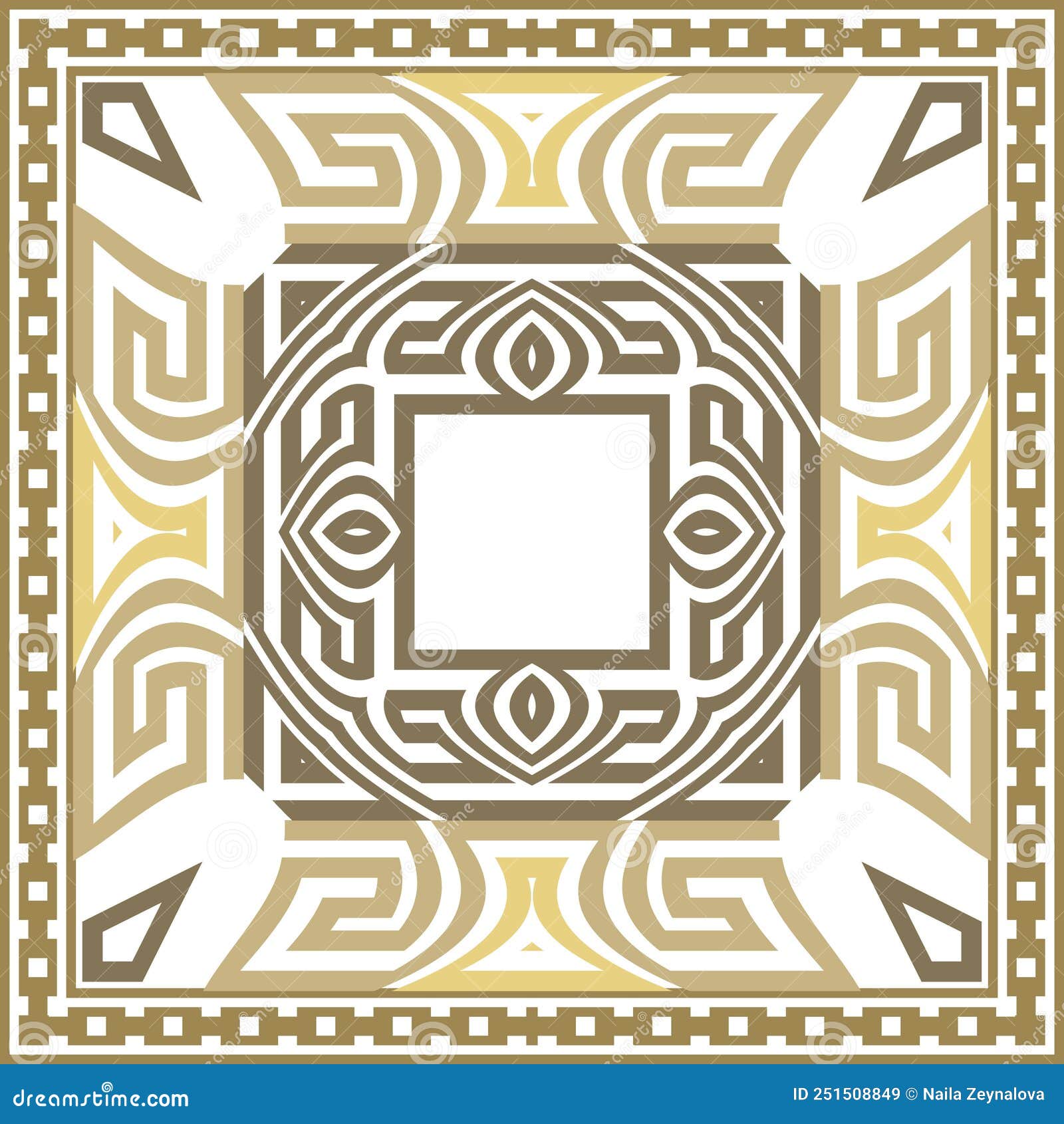 Greek Tribal Ethnic Square Frames Seamless Pattern. Vector Modern ...