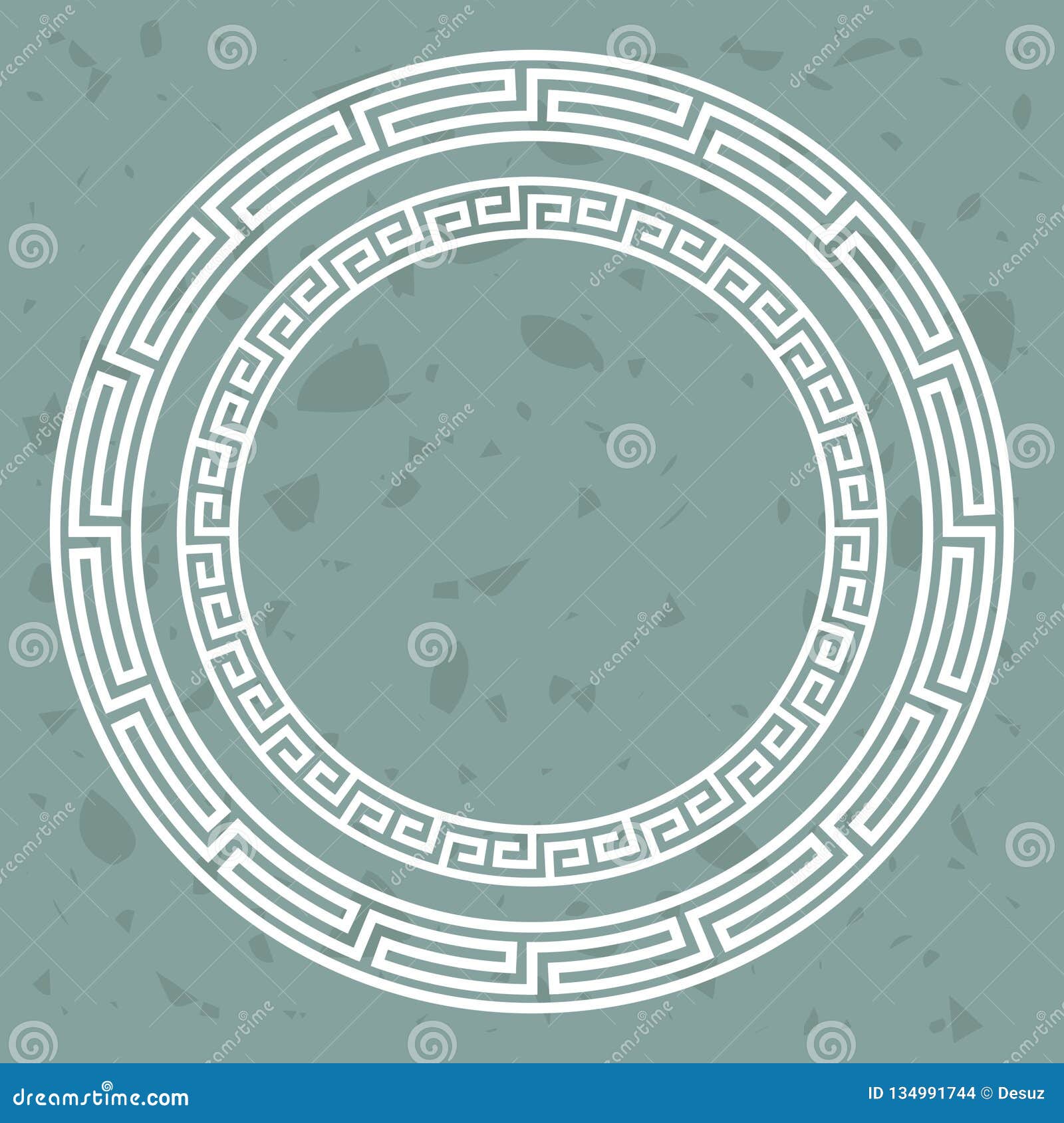 Greek Round Antique Pattern Stock Vector - Illustration of label ...