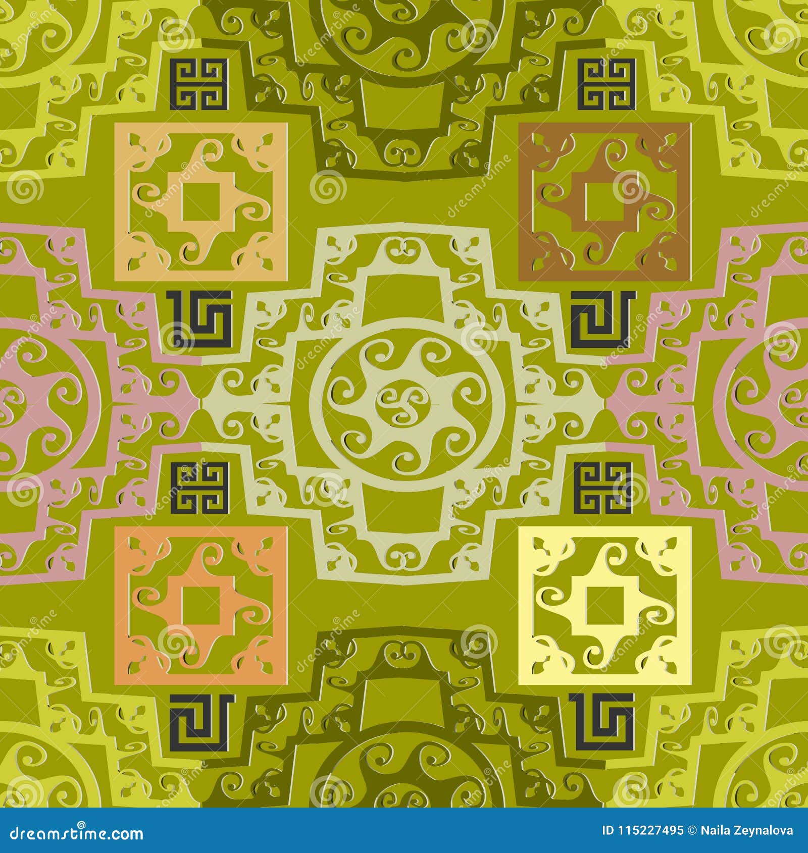 Greek Vector Seamless Pattern. Abstract Geometric Patterned Back Stock ...