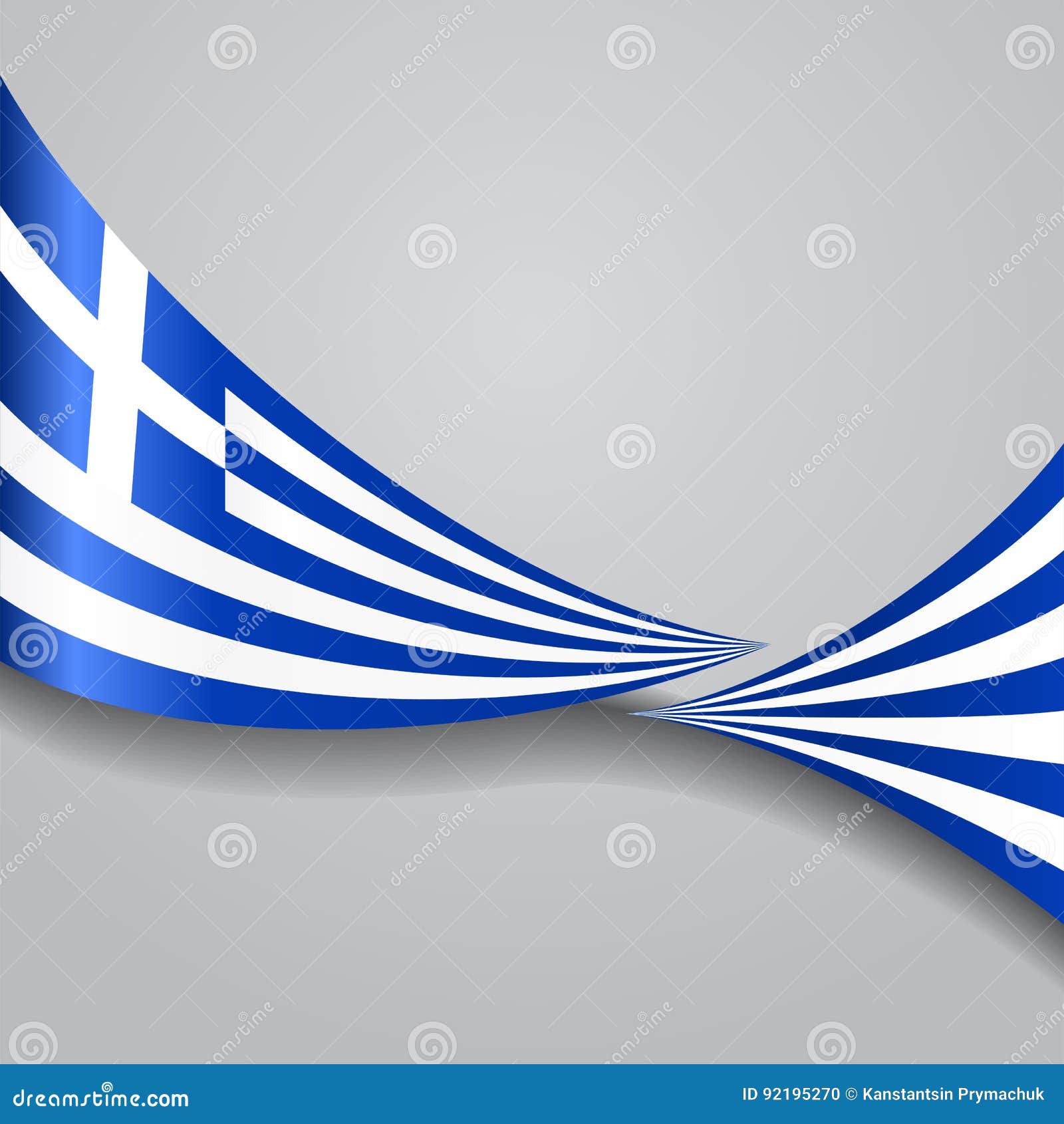 Greek Wavy Flag. Vector Illustration. Stock Vector - Illustration of ...