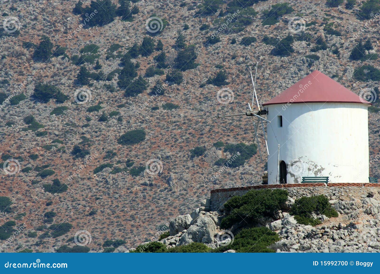 Greek windmill stock photo. Image of architecture, mediterranean - 15992700