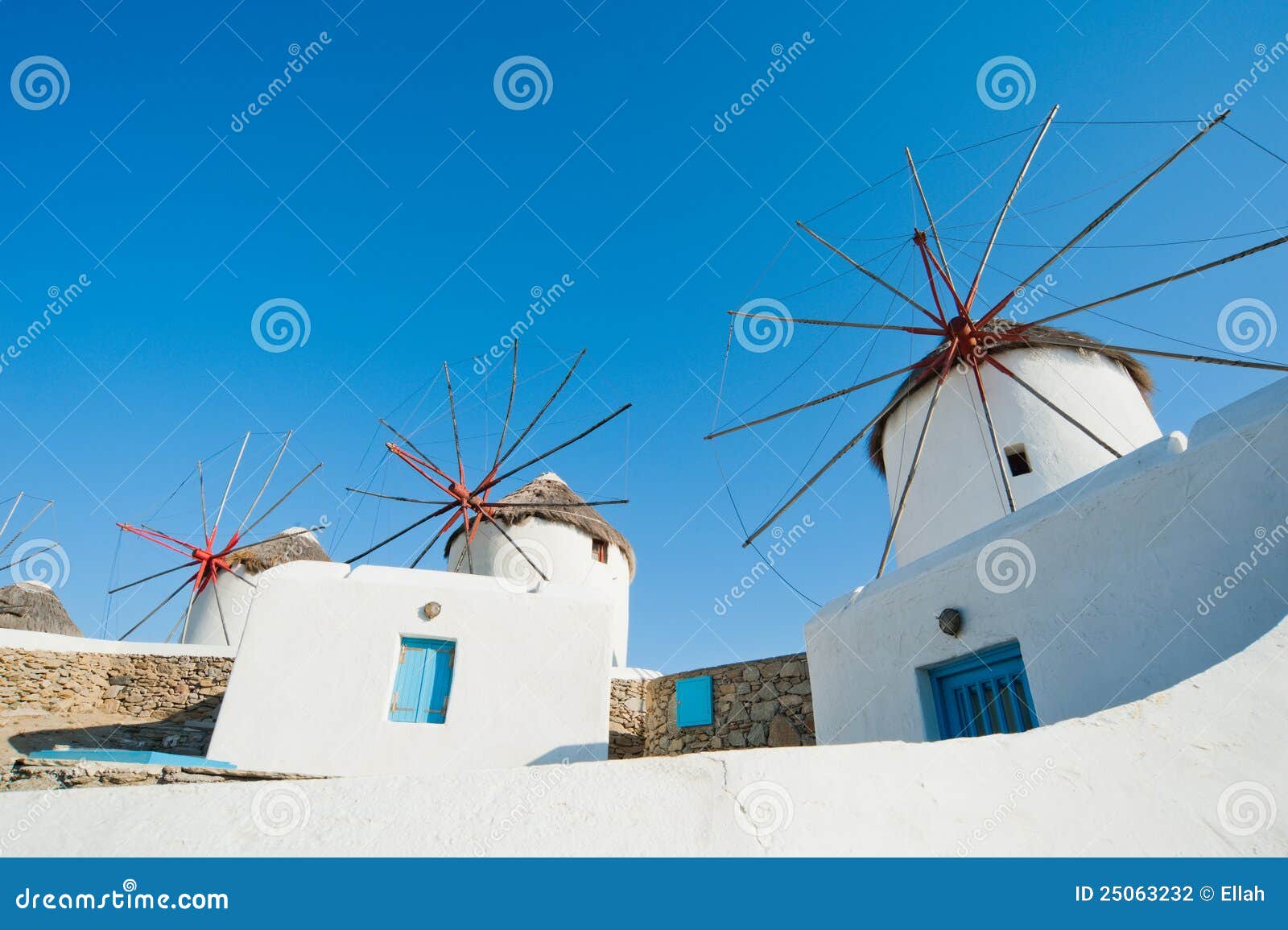 Greek windmill stock photo. Image of paros, greek, santorini - 25063232