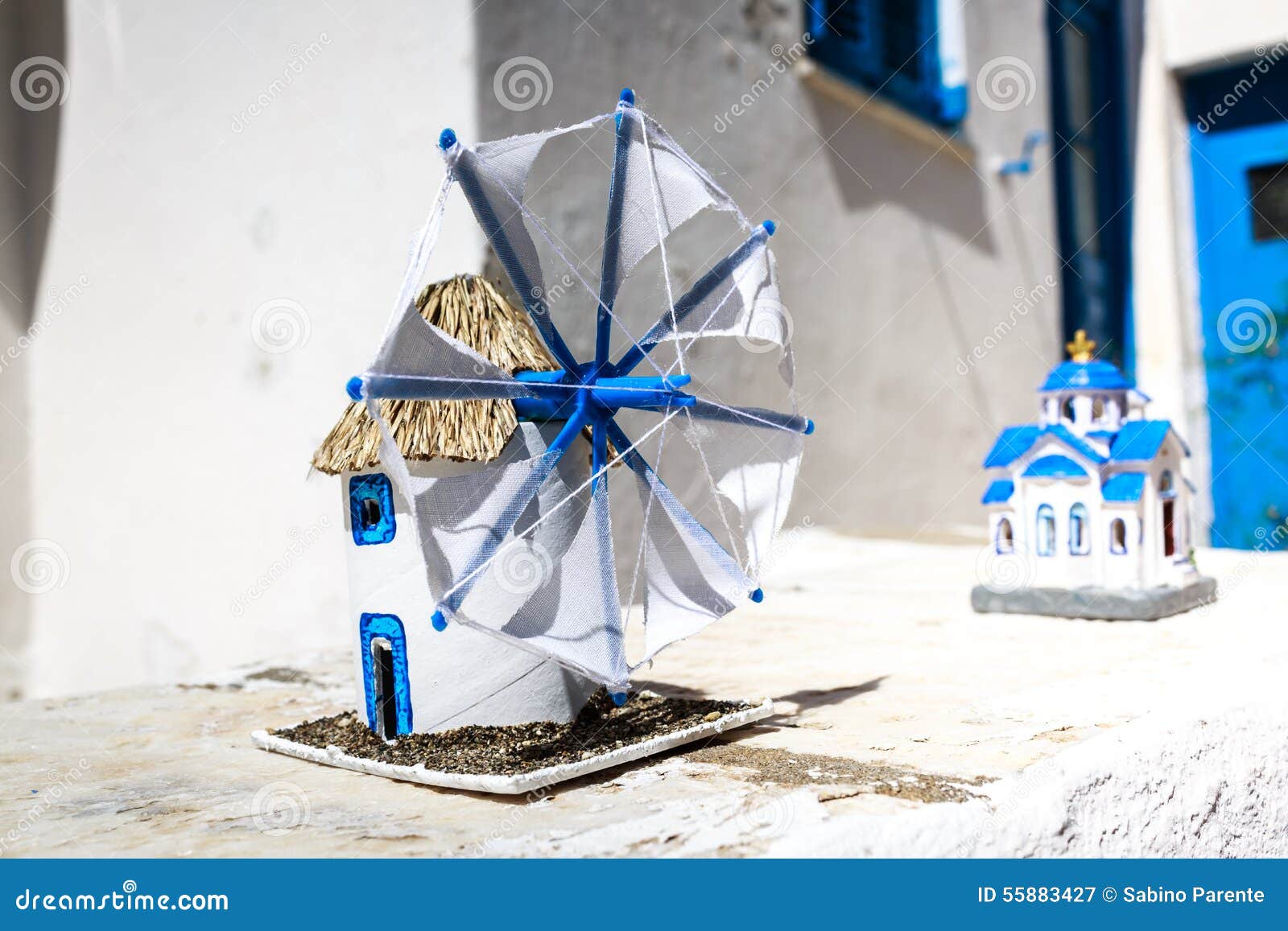 Greek windmill miniature stock image. Image of windmill - 55883427