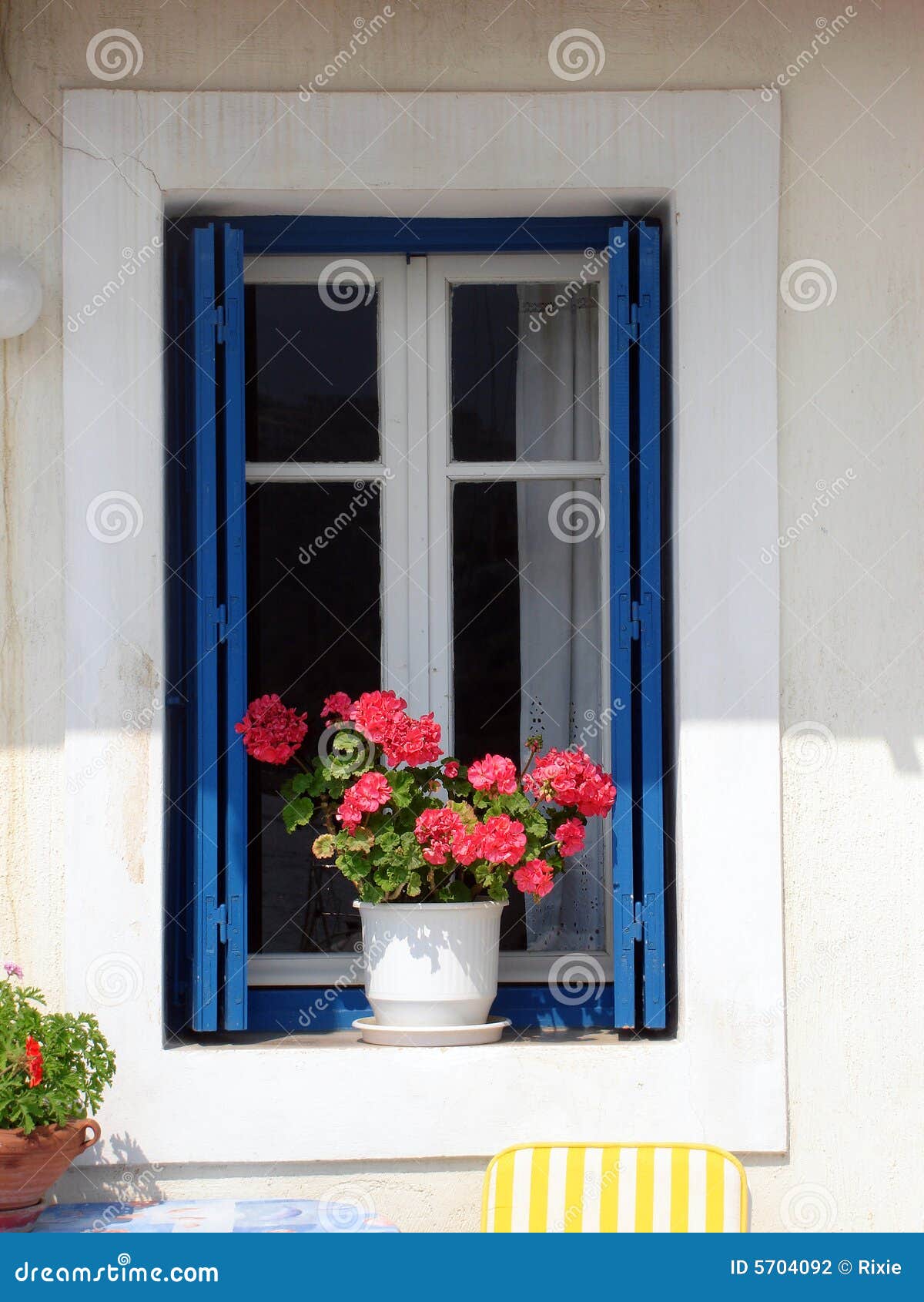 Greek window stock photo. Image of mediterranean, blue - 5704092