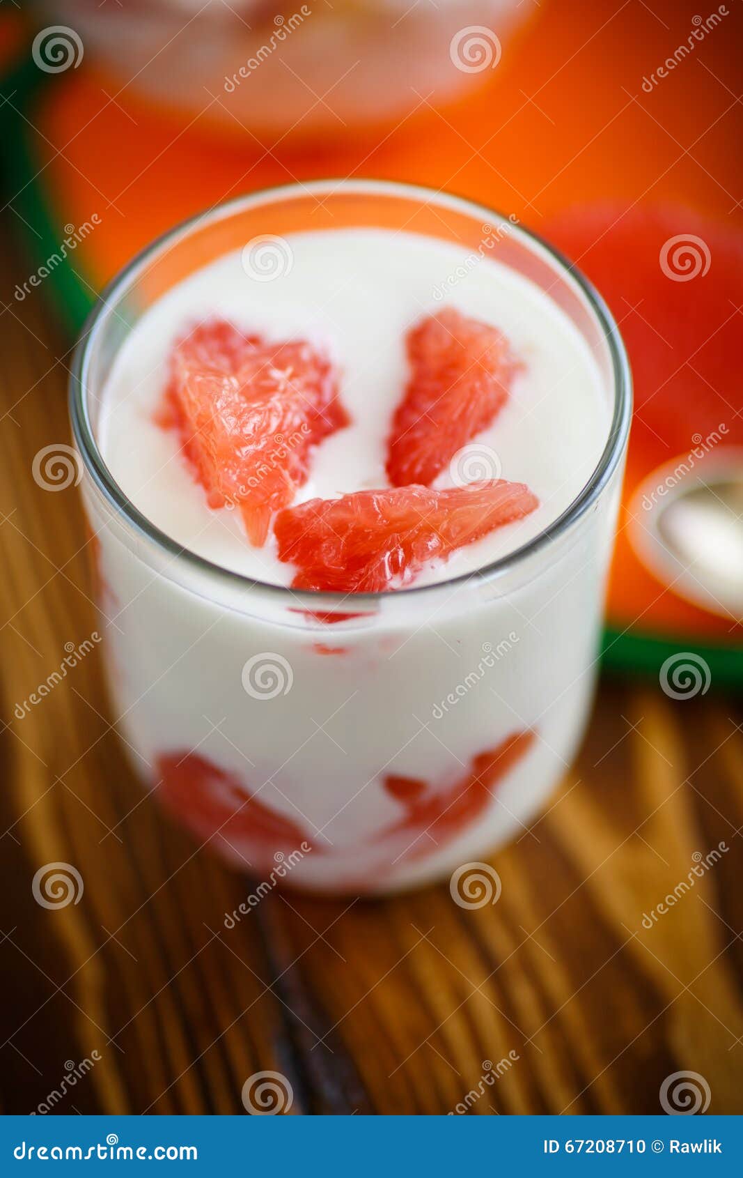 Greek Yogurt with Red Grapefruit Stock Photo - Image of bacteria ...