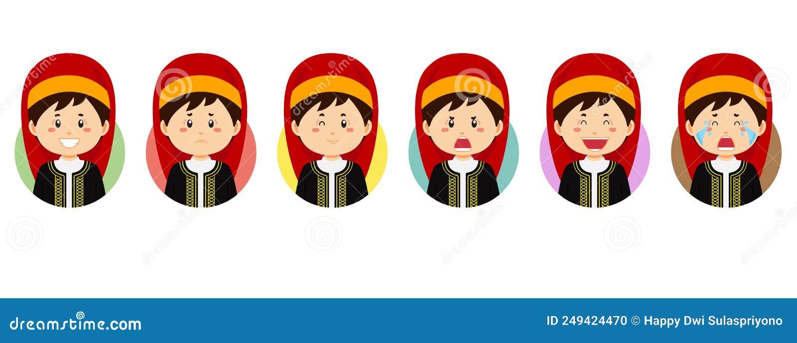 Greeks Avatar with Various Expression Stock Vector - Illustration of ...