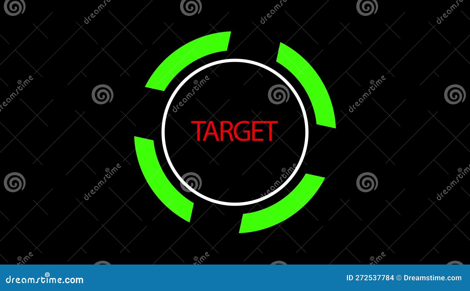 Greem Circle User Interface on Black Background. Target Searching and ...