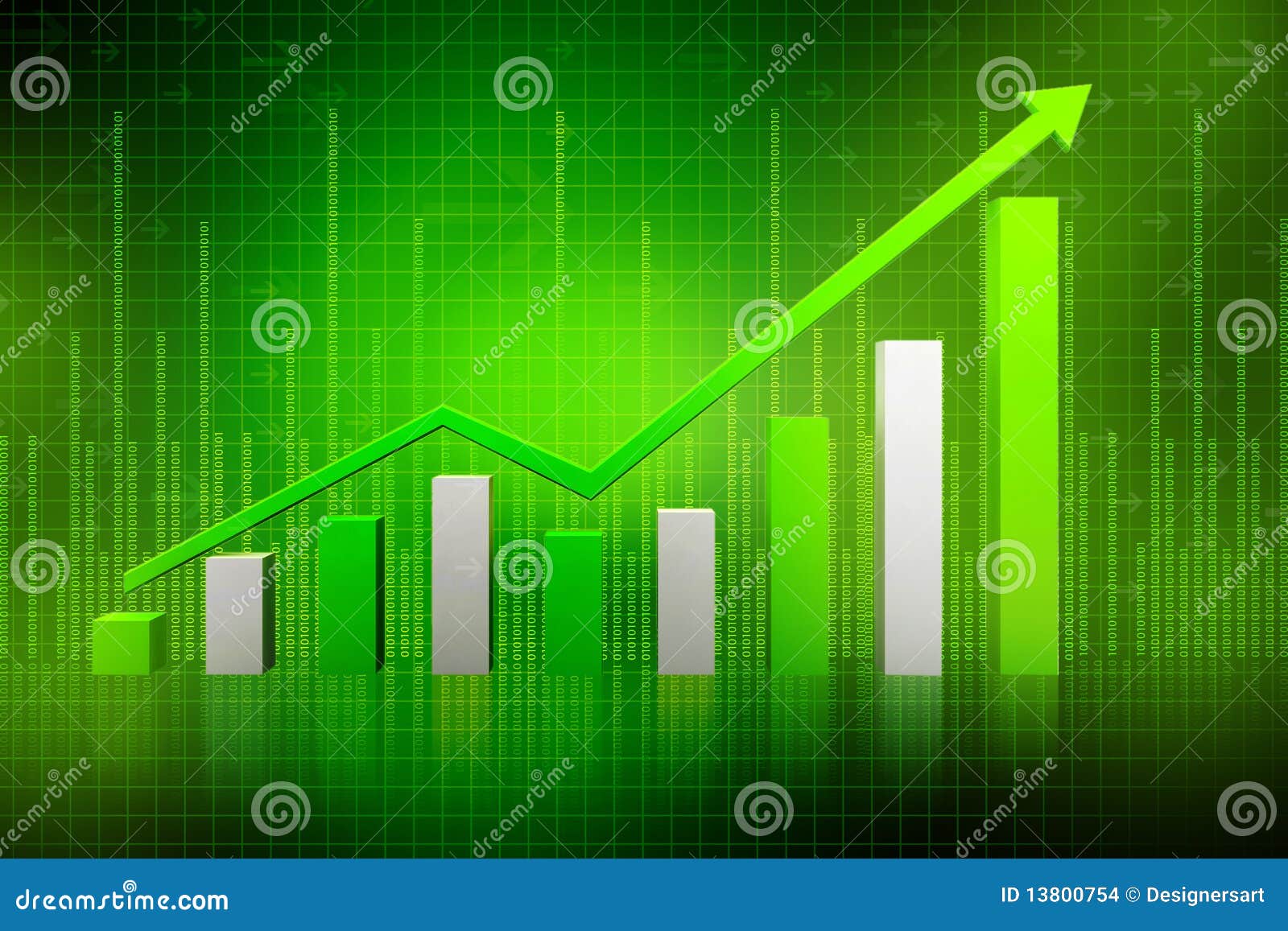 Green 3d graph stock illustration. Illustration of benefits - 13800754