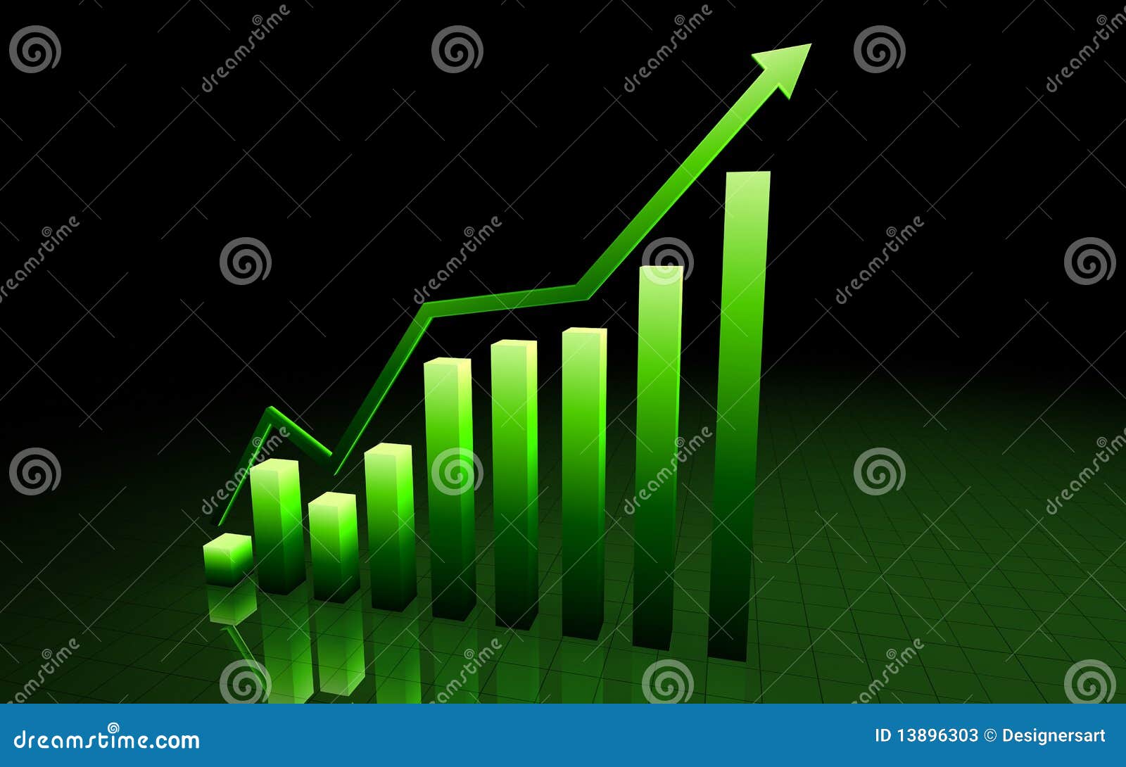 Green 3d graph stock illustration. Illustration of growth - 13896303