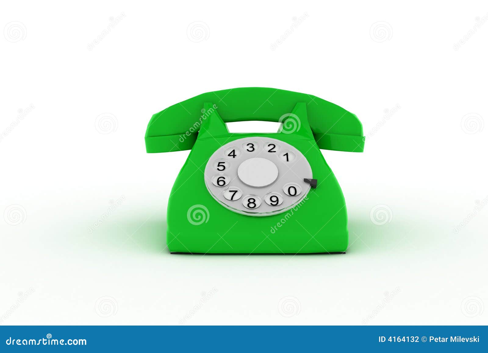 Green 3d Phone On White Background Stock Photo - Image of retro, black ...