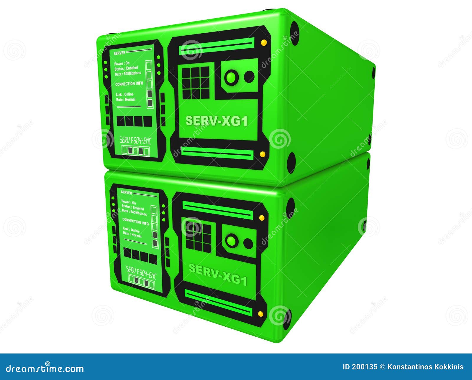 Green 3d server #2 stock illustration. Illustration of digital - 200135