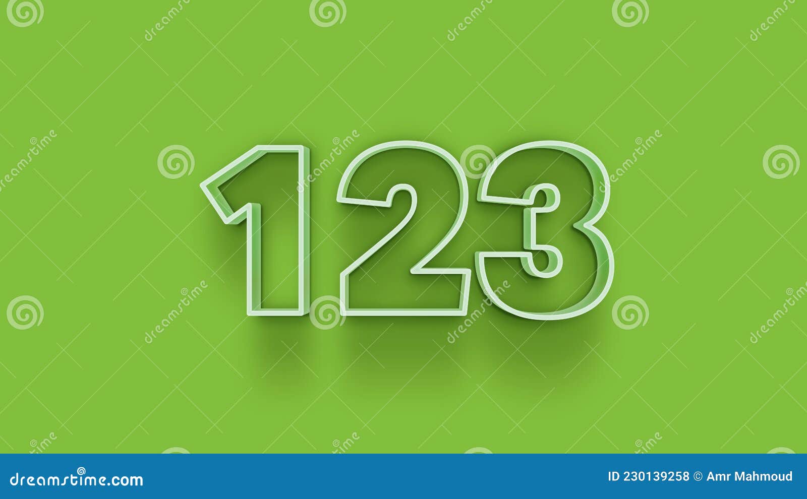Green 3d Symbol of 123 Number Icon on Green Background Stock ...