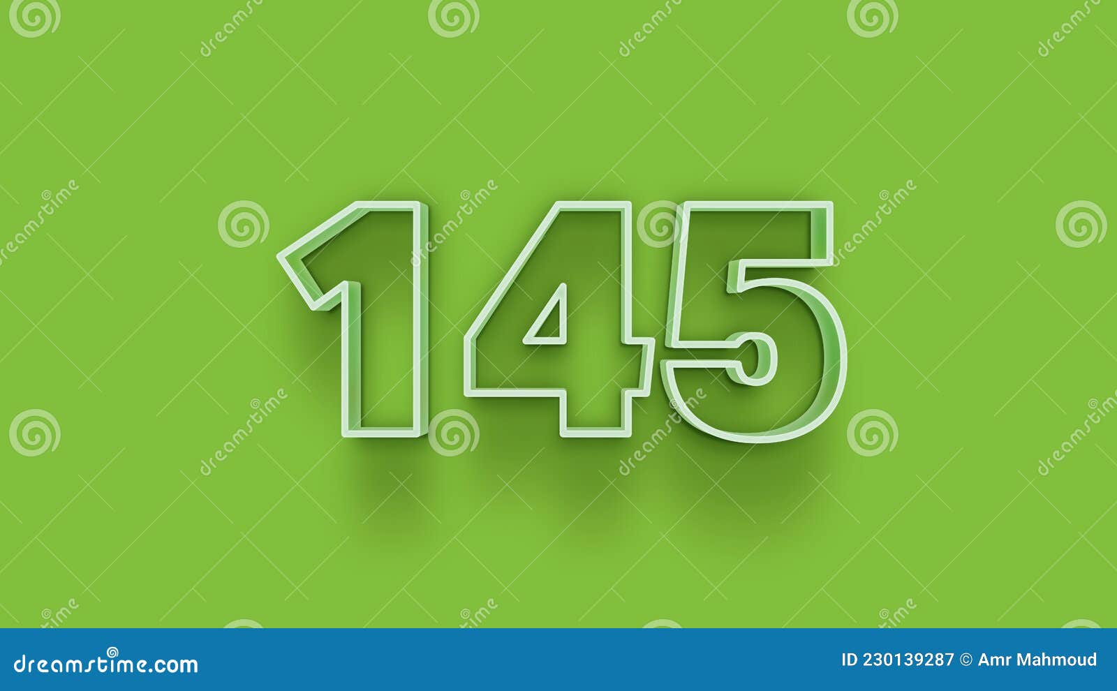 Green 3d Symbol Of 145 Number Icon On Green Background Royalty-Free ...