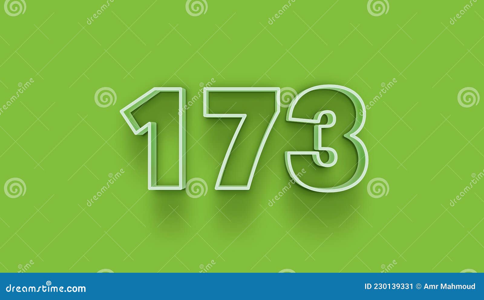 Green 3d Symbol Of 173 Number Icon On Green Background Stock Image ...