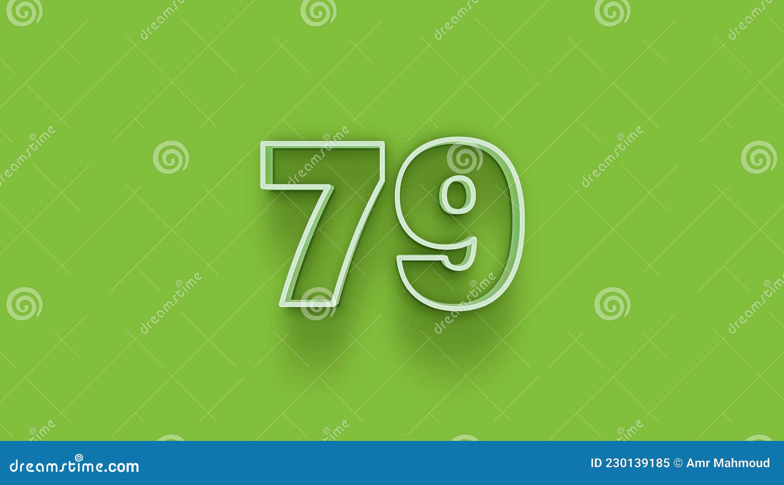Green 3d Symbol of 79 Number Icon on Green Background Stock ...