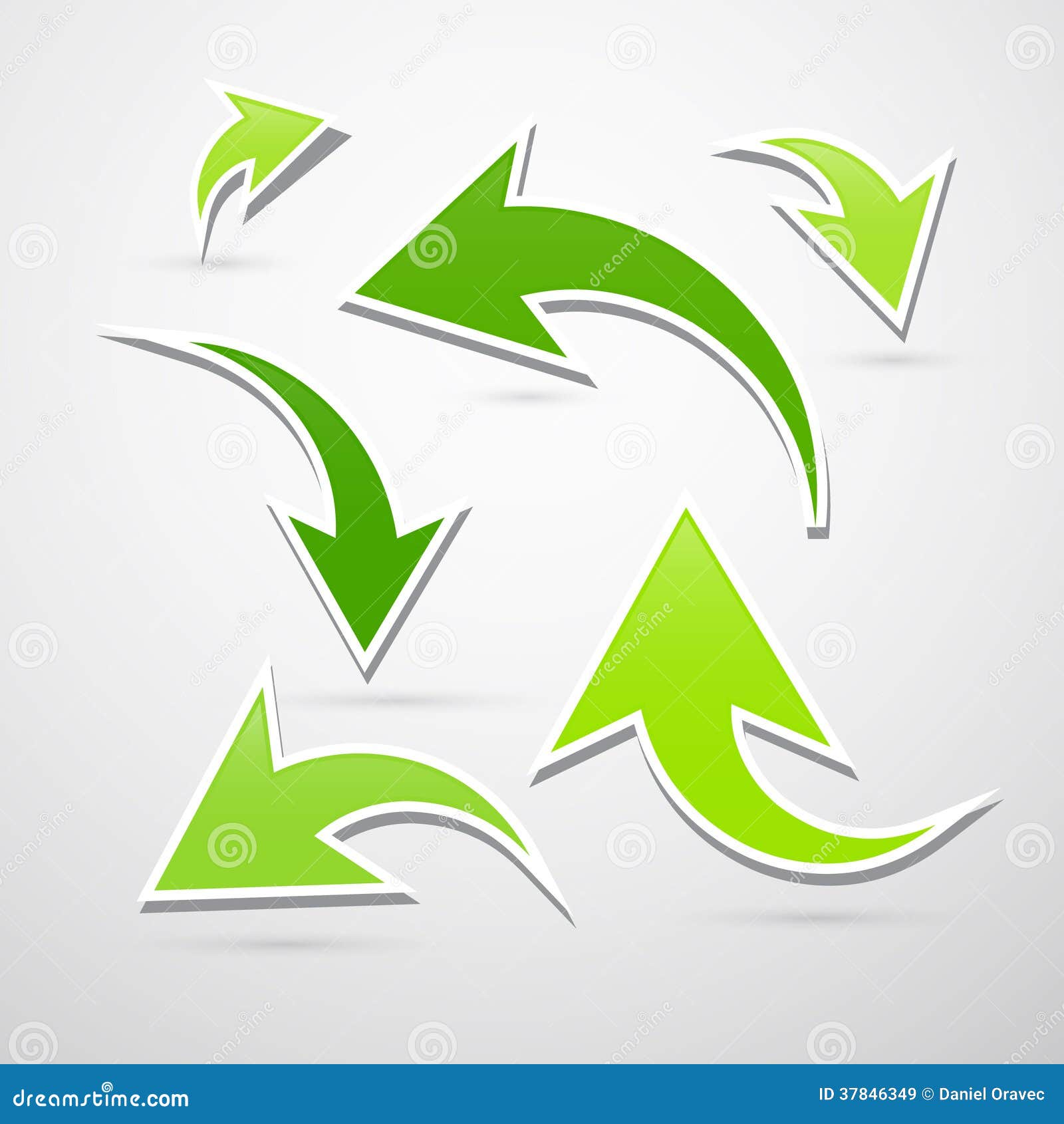 Green Abstract Arrows Set stock vector. Illustration of education ...