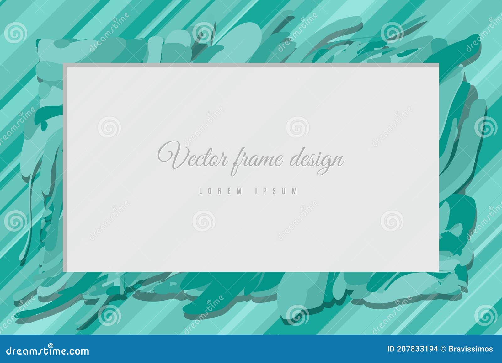 Green Abstract Art Wave Background Frame. Decoration Flow Stock ...