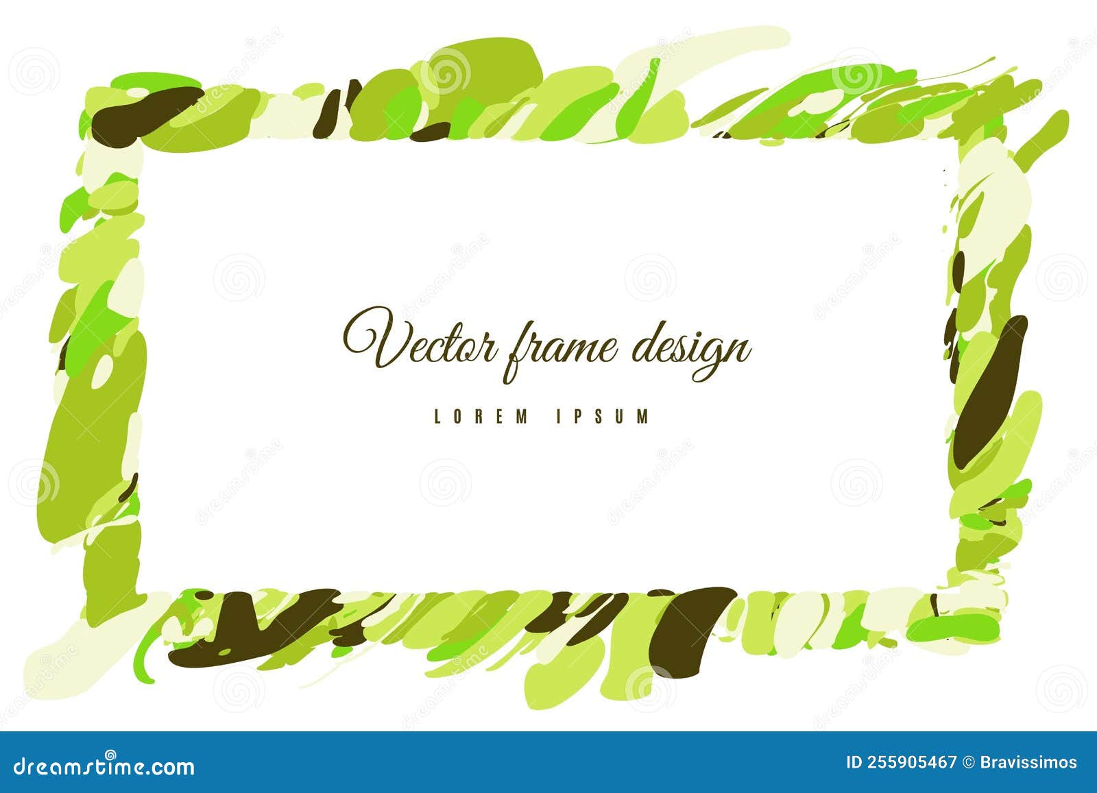 Green Abstract Art Wave Background Frame. Flow Wallpaper Stock Vector ...