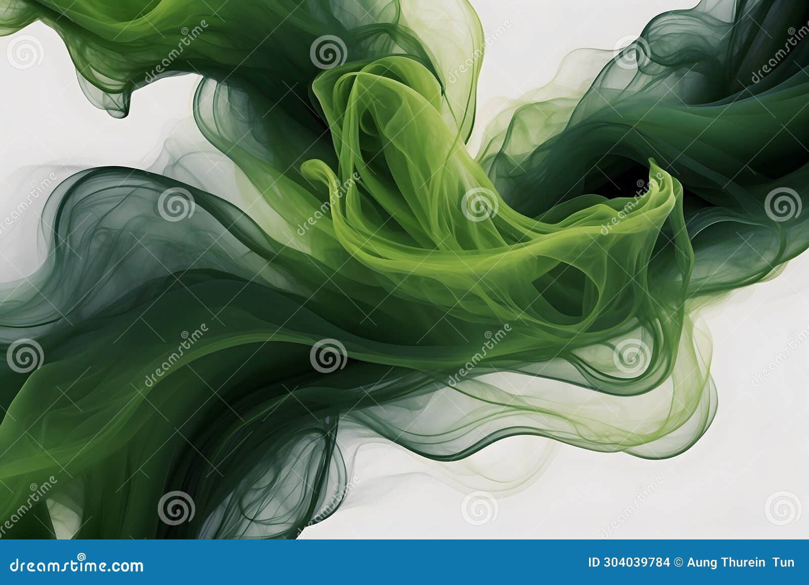 A Green Abstract Art with White Background Stock Illustration ...