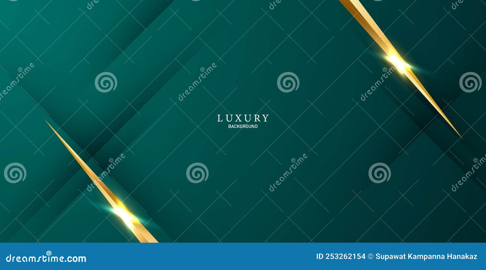 Green Abstract Background Design with Elegant Golden Elements Vector ...