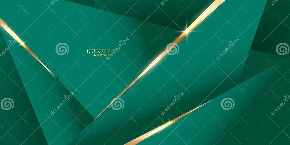 Green Abstract Background Design with Elegant Golden Elements Vector ...