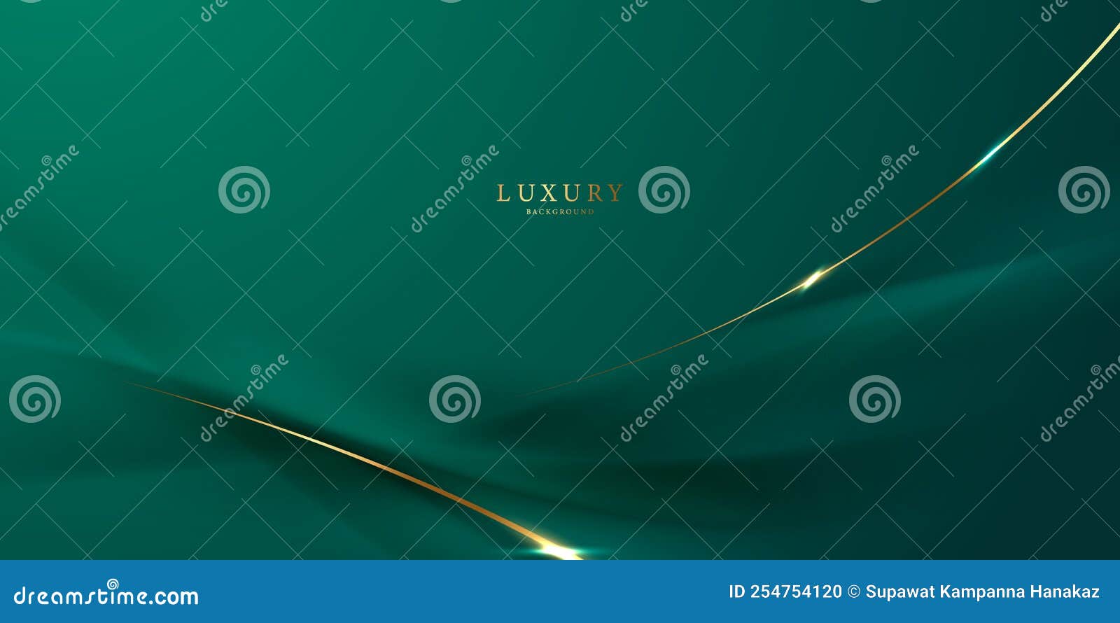Green Abstract Background Design with Elegant Golden Elements Vector ...