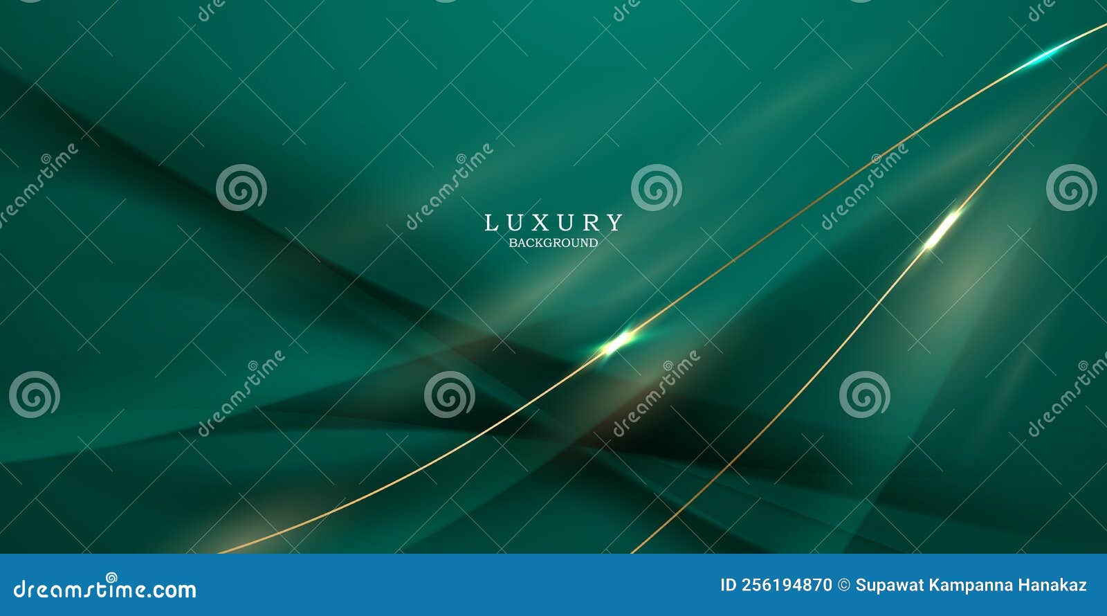 Green Abstract Background Design with Elegant Golden Elements Vector ...