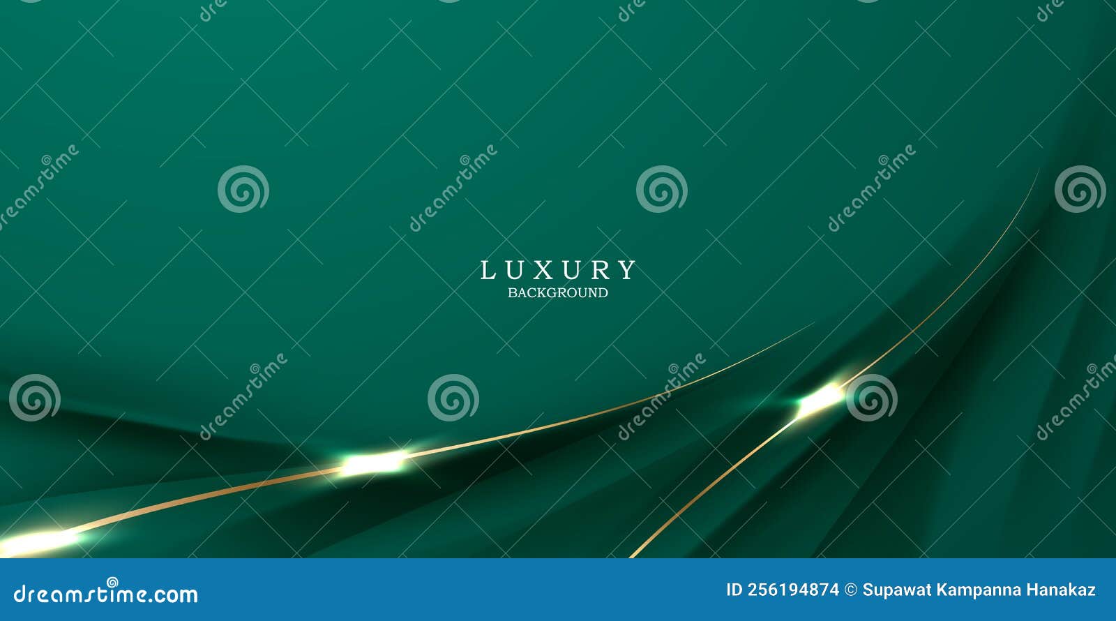 Green Abstract Background Design with Elegant Golden Elements Vector ...