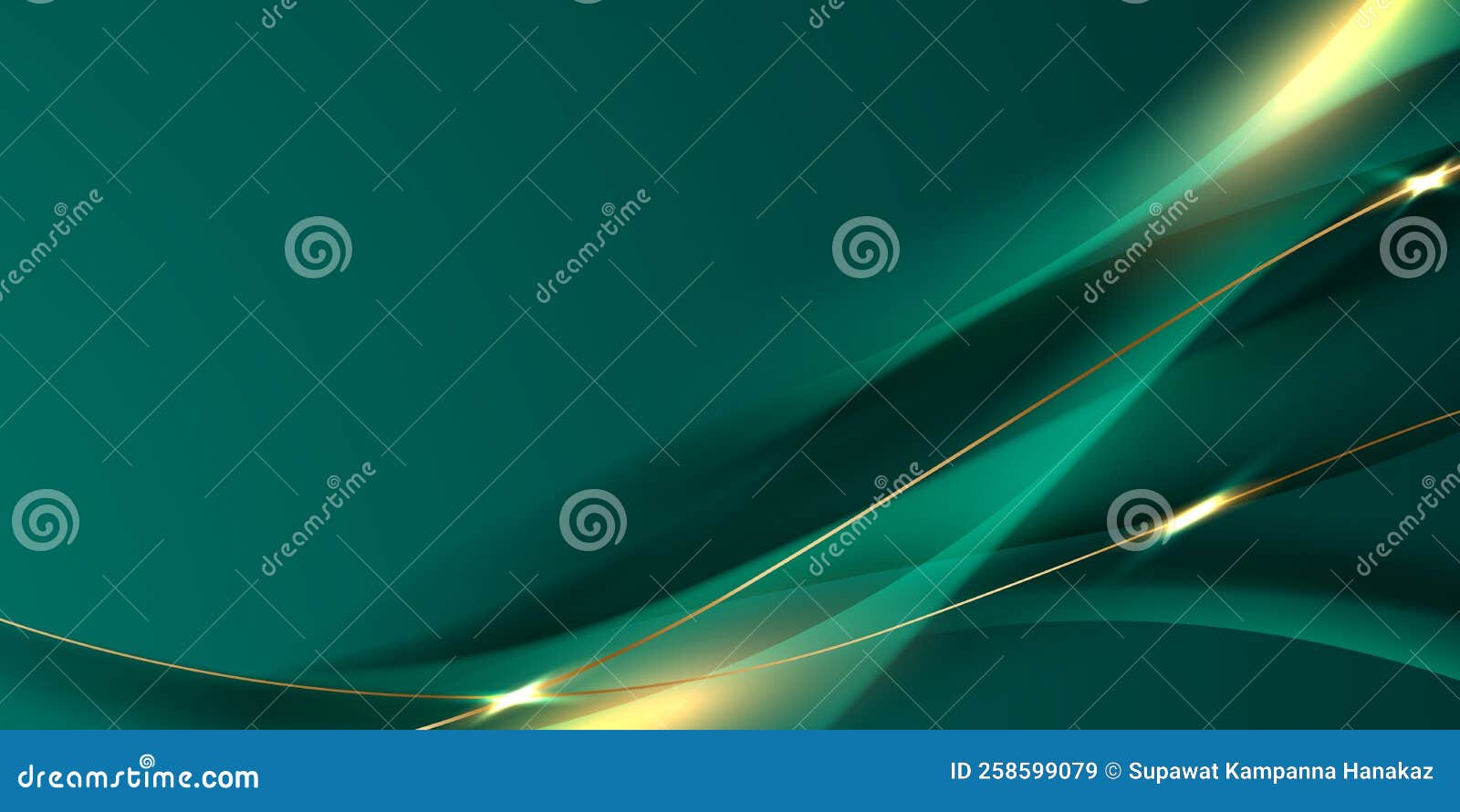 Green Abstract Background Design with Elegant Golden Elements Vector ...