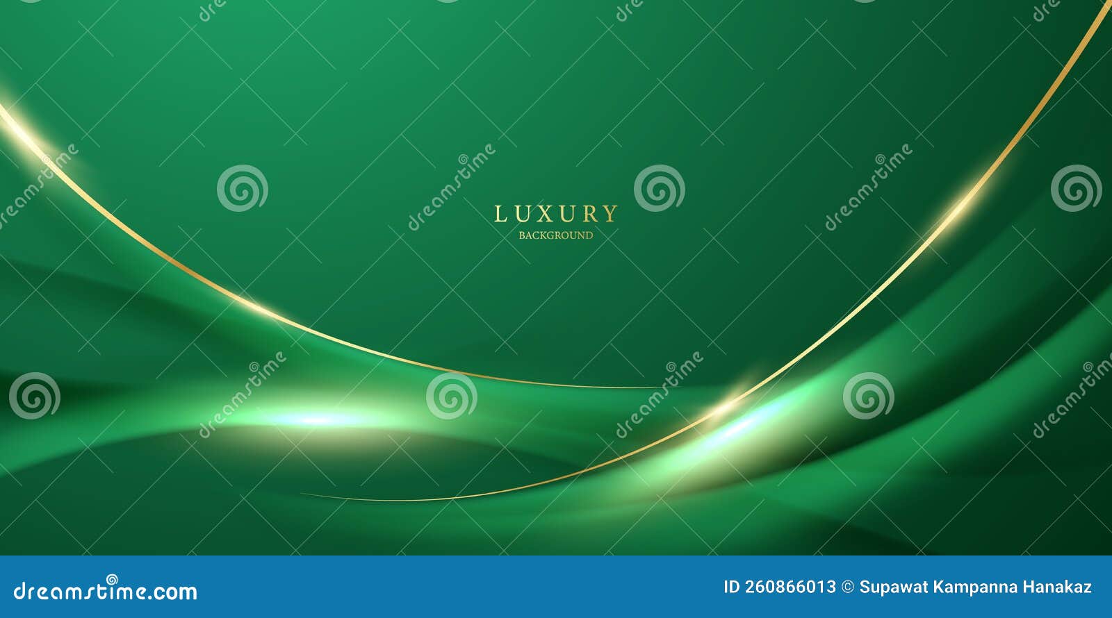 Green Abstract Background Design with Elegant Golden Elements Vector ...