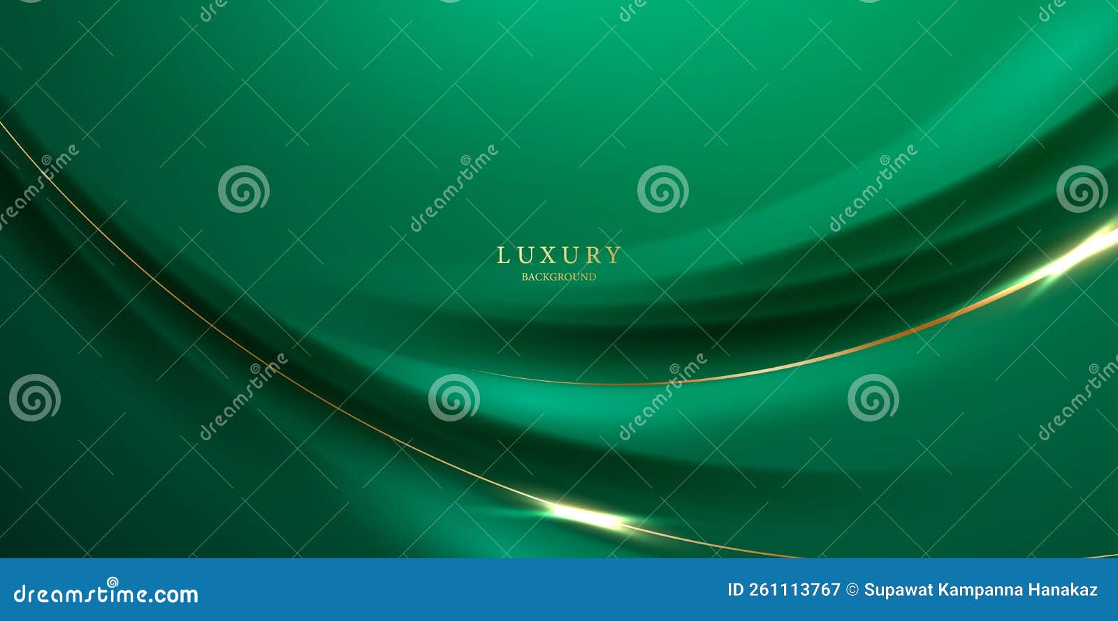 Green Abstract Background Design with Elegant Golden Elements Vector ...