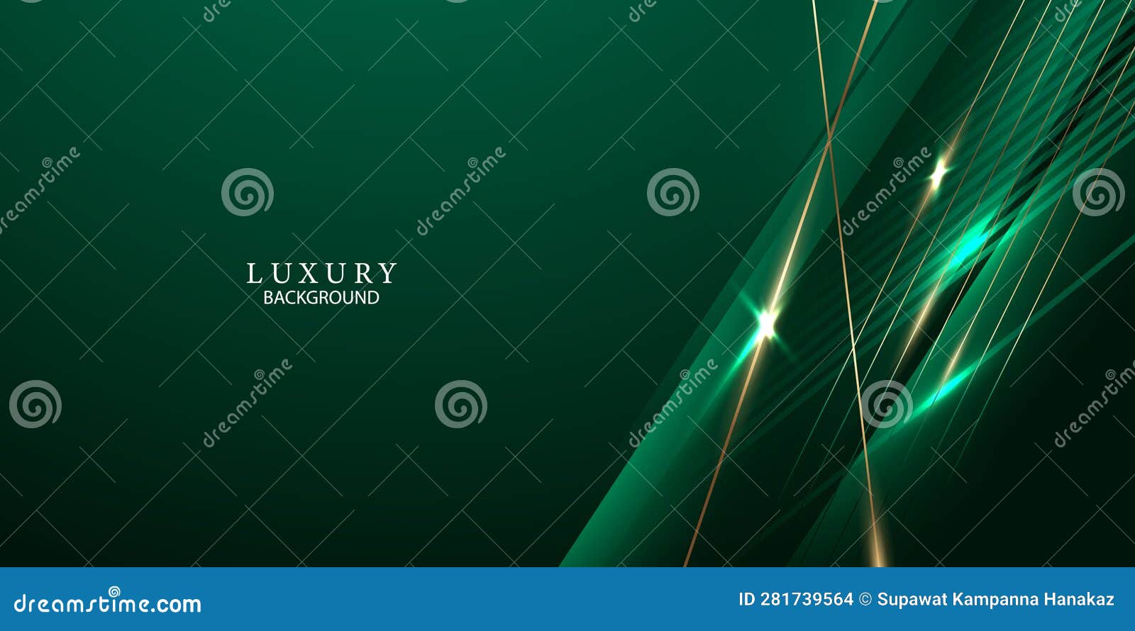 Green Abstract Background Design with Elegant Golden Elements Vector ...