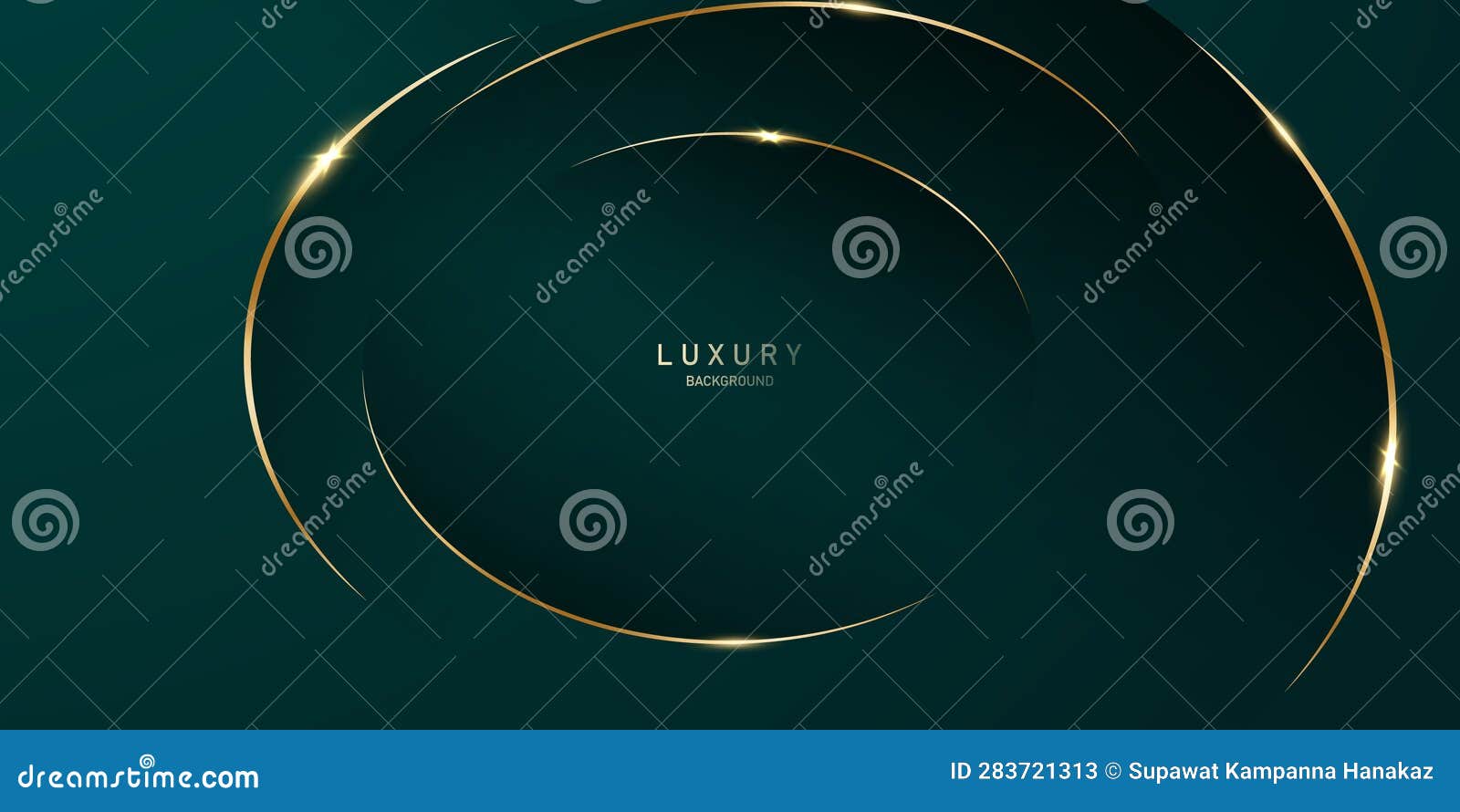 Green Abstract Background Design with Elegant Golden Elements Vector ...