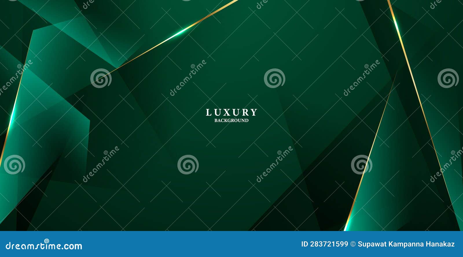 Green Abstract Background Design with Elegant Golden Elements Vector ...