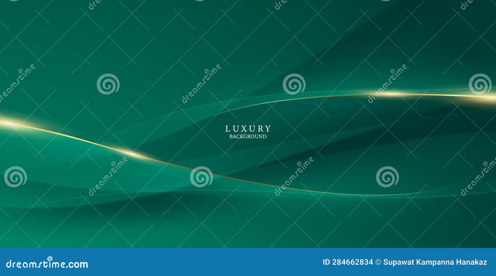 Green Abstract Background Design with Elegant Golden Elements Vector ...