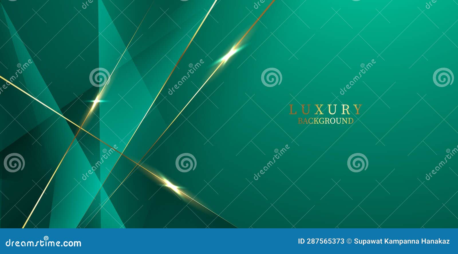Green Abstract Background Design with Elegant Golden Elements Vector ...