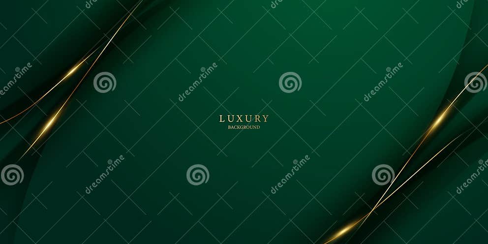 Green Abstract Background Design with Elegant Golden Elements Vector ...