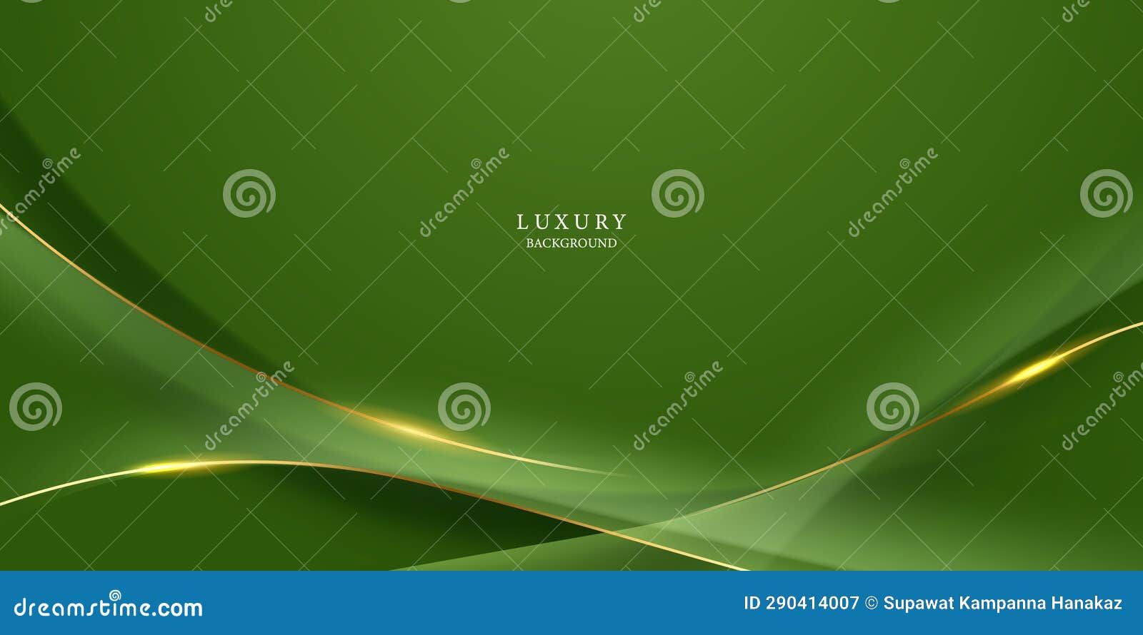 Green Abstract Background Design with Elegant Golden Elements Vector ...