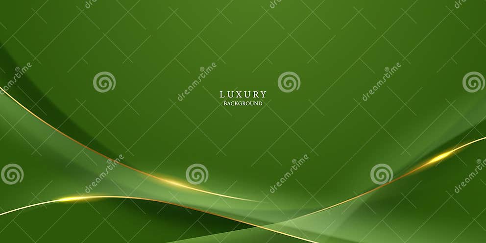 Green Abstract Background Design with Elegant Golden Elements Vector ...