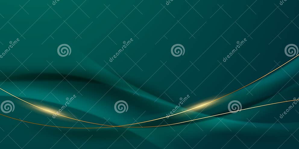 Green Abstract Background Design with Elegant Golden Elements Vector ...
