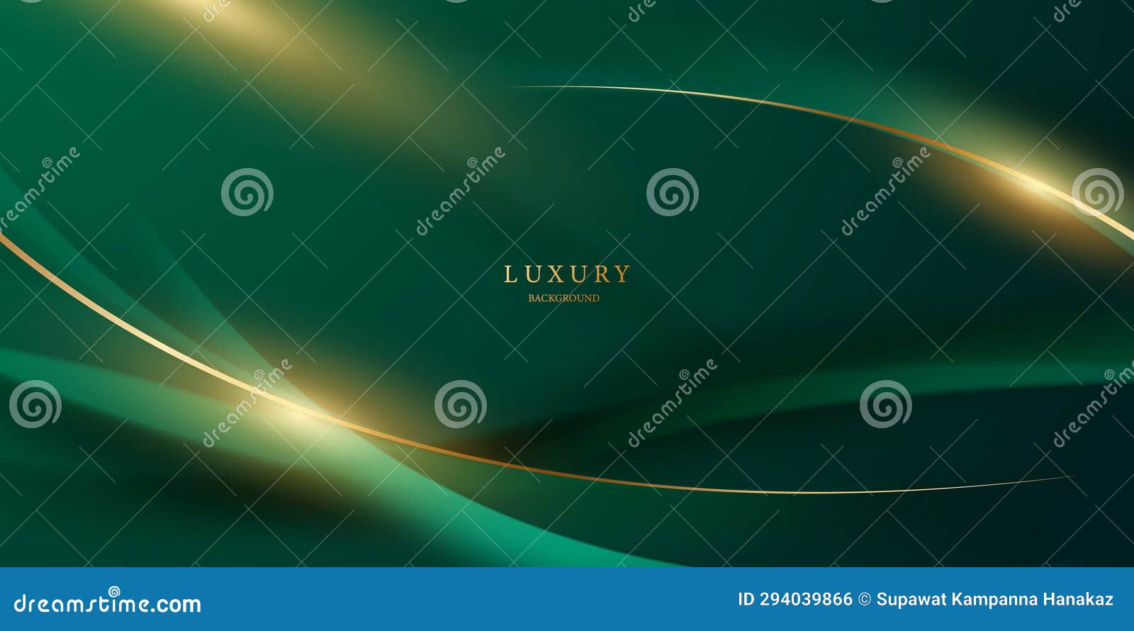 Green Abstract Background Design with Elegant Golden Elements Vector ...