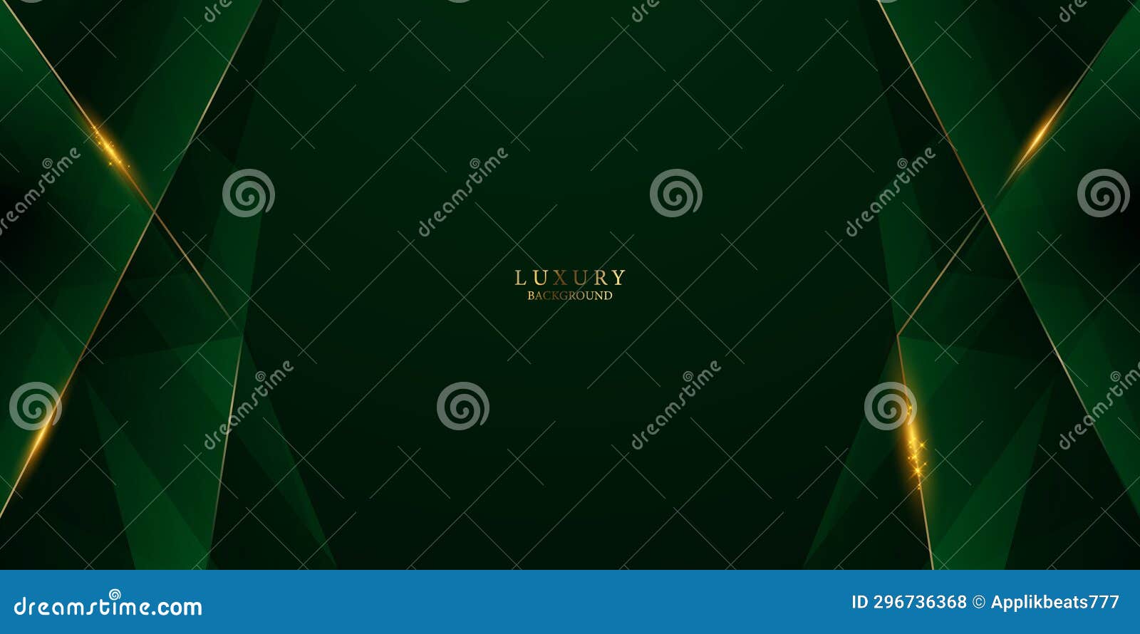 Green Abstract Background Design with Elegant Golden Elements Vector ...