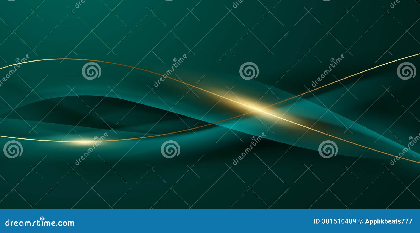 Green Abstract Background Design with Elegant Golden Elements Vector ...